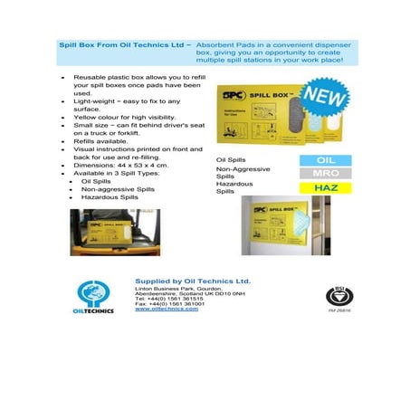 Spill Box from Oil Technics Ltd | PDF