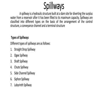 Spillway and its types | PPTX