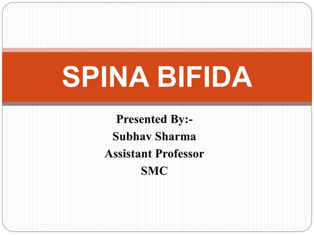 Spina Bifida Birth defect spinal nerves spinal cord | PPTX