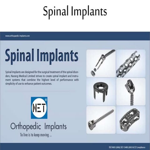 Spinal implants Manufacturer and suppliers | PPTX