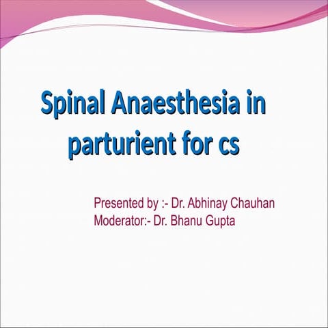 spinal anesthesia in parturients for cesarean section.ppt