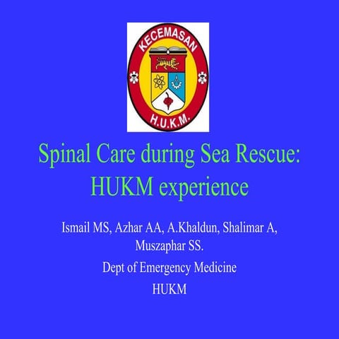 Spinal care during sea rescue | PPT