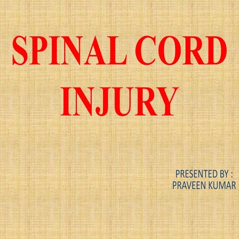 Spinal Cord Injuries Pptx Neuro Disorders Pptx