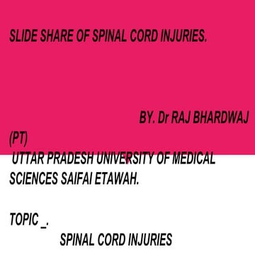 Spinal Cord Injury Pptx