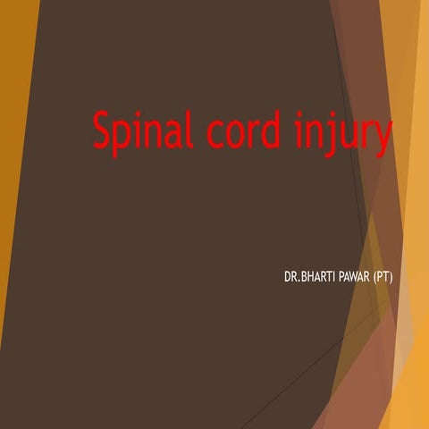 Spinal cord injury (SCI) | PPTX
