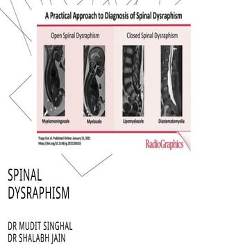 RADIOLOGICAL IMAGING IN CASES OF SPINAL DYSRAPHISM | PPTX