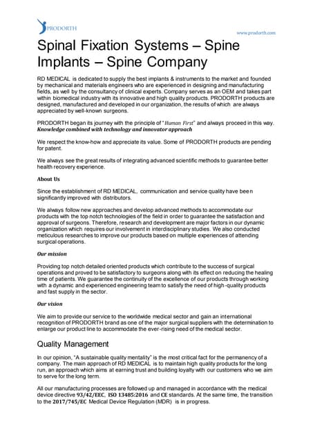 UK & IRE Spinal Loaner Pool One Pager | PDF
