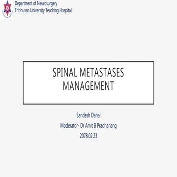 Management of Spinal Metastases | PPTX