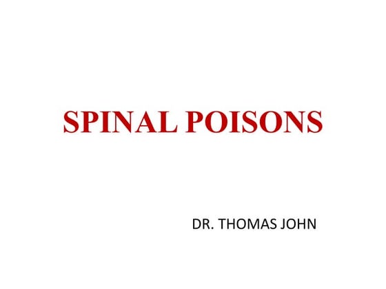 Toxicology - Strychnine / strychnos nux-vomica poisoning | PPTX