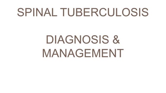 carries spine. Tuberculosis of the spine | PPT