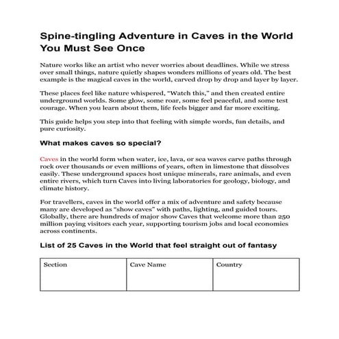 Spine-tingling Adventure in Caves in the World You Must See Once.pdf
