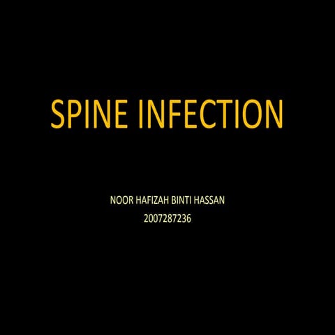 Spine infection | PPT