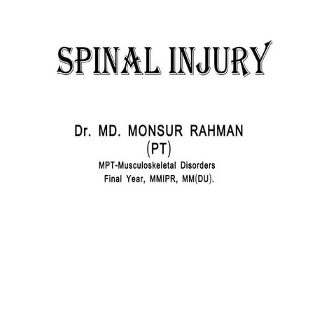 Spinal injury,Anatomy,Causes | PPT