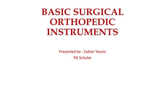 Operative instruments in Craniotomy | PPTX