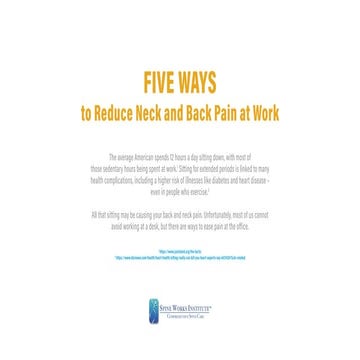5 Ways to Reduce Neck and Back Pain at Work | PPT