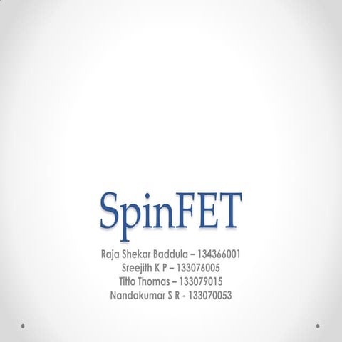 SpinFET | PDF