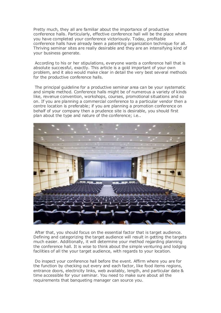 Tips For Successful Conference Hall