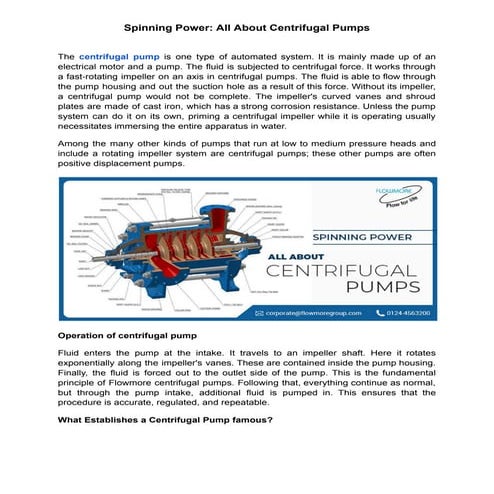 Spinning Power: All About Centrifugal Pumps | PDF