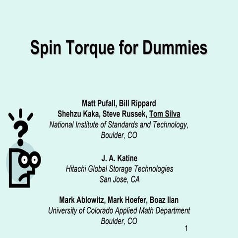 Spin torque tutorial | PPT