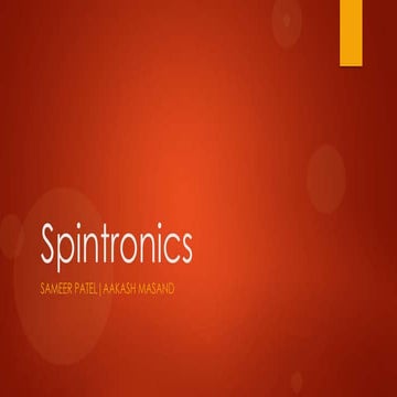 Spintronics | PPTX