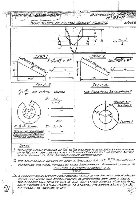 Helical screw design calculation1 | PDF