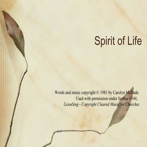 Spirit of life | PPS