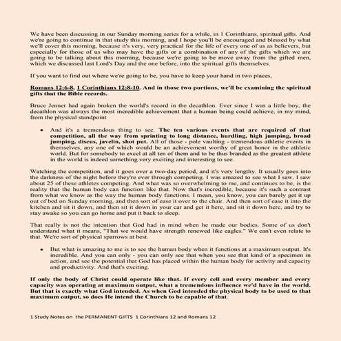 Spiritual gifts five notes | DOCX