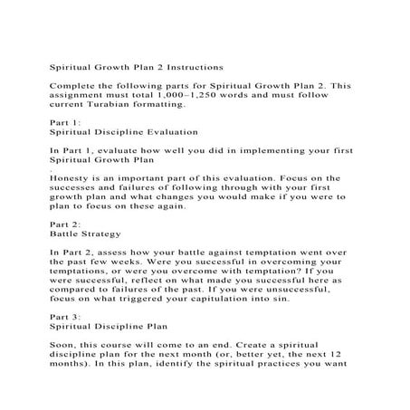 Spiritual Growth Plan 2 InstructionsComplete the following p.docx
