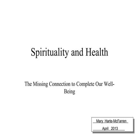 Spirituality and health | PPT