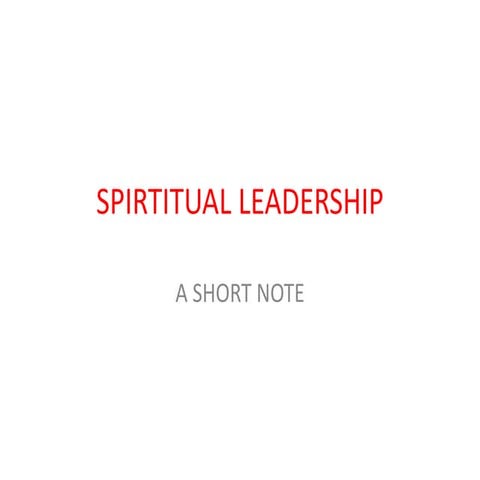 Spiritual leadership | PPTX