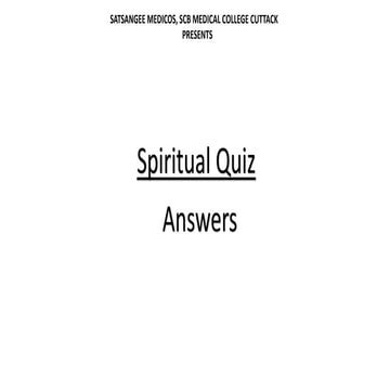 Spiritual Quiz With Answers | PPTX