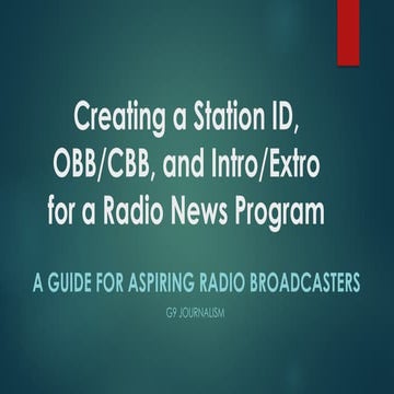 Creating CBB, OBB, Station ID, Intro, Ex | PPTX