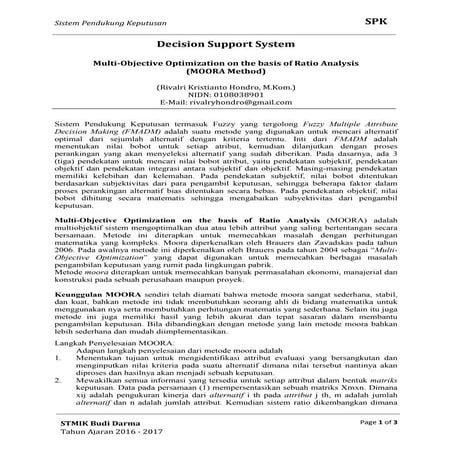 Multi Objective Optimization On The Basis Of Ratio Analysis Moora Method Pdf