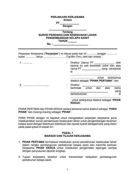 Contoh Perjanjian Kompensasi Kayu Terbaru (Beli Perjanjian, Hub: 08118887270 (WA)) | DOCX