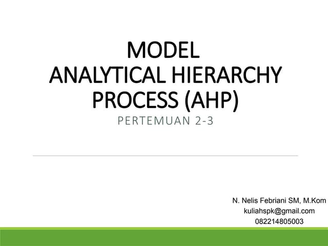 Presentasi Analytic Hierarchy Process (AHP) | PDF