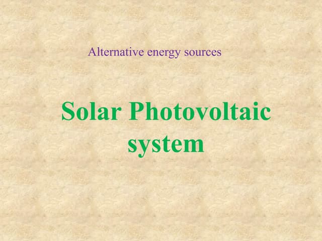 Solar photovoltaic system design | PDF