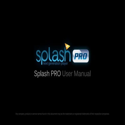 Splash pro usermanual | PDF | Operating Systems | Computer Software and ...