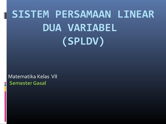 PPT - Sistem Persamaan Linear.ppt