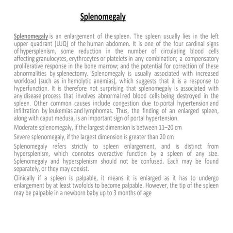 SPLENOMEGALY | PPT