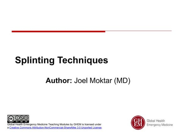 Casting and splinting | PPT | First Aid | Injuries