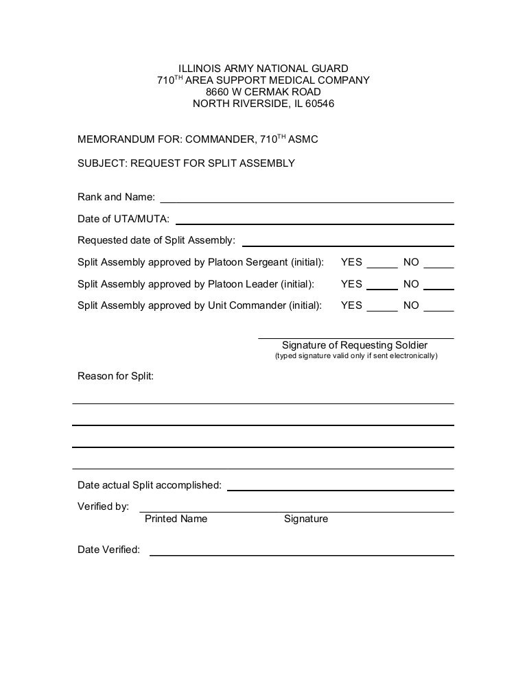 Split Request Form