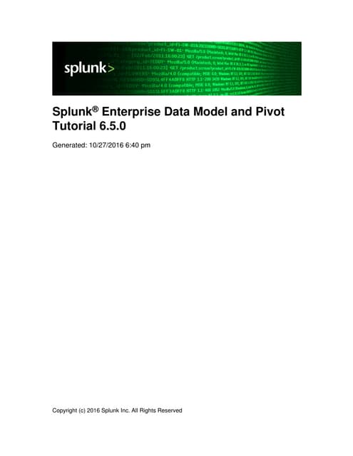 Splunk 6 5 0 Pivot Tutorial 7 Pdf