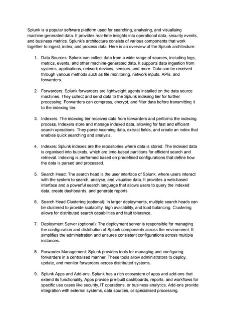 Introduction- Splunk is a leading software platform for collecting- in.docx