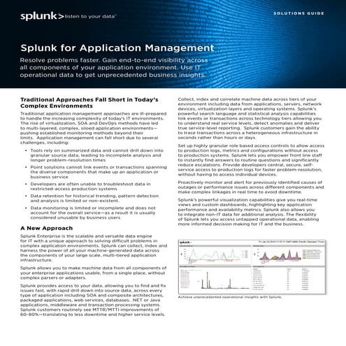 Splunk For Application Management Pdf Operating Systems Computer Software And Applications