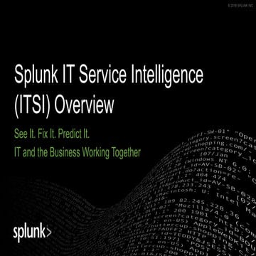 Splunk IT Service Intelligence Overview - AIOps Roundtable Bern | PDF