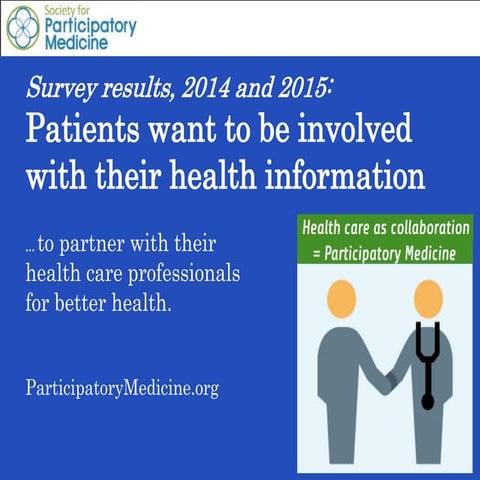 Healthcare as partnership is Participatory Medicine: SPM survey results ...