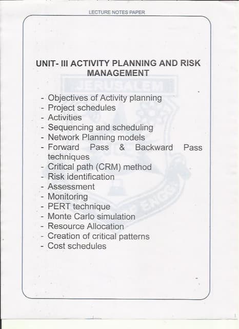 Spm unit-1-notes | PDF