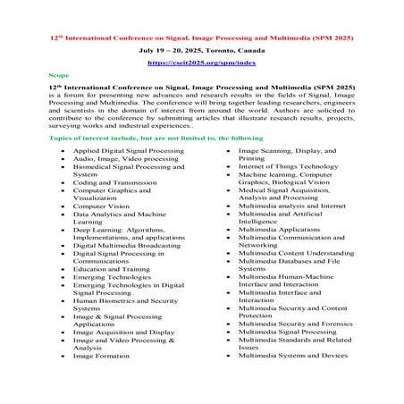 12th International Conference on Signal, Image Processing and ...