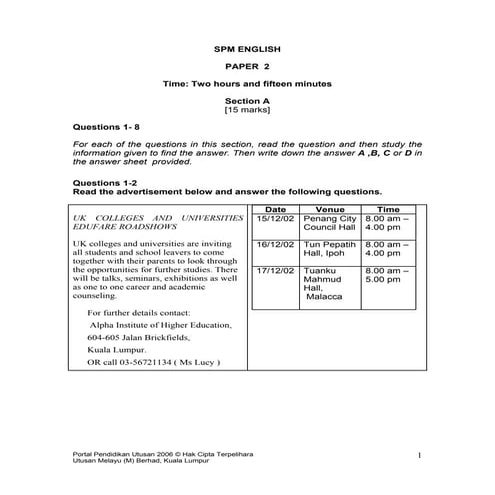 Spm bi trial_11_2 | PDF