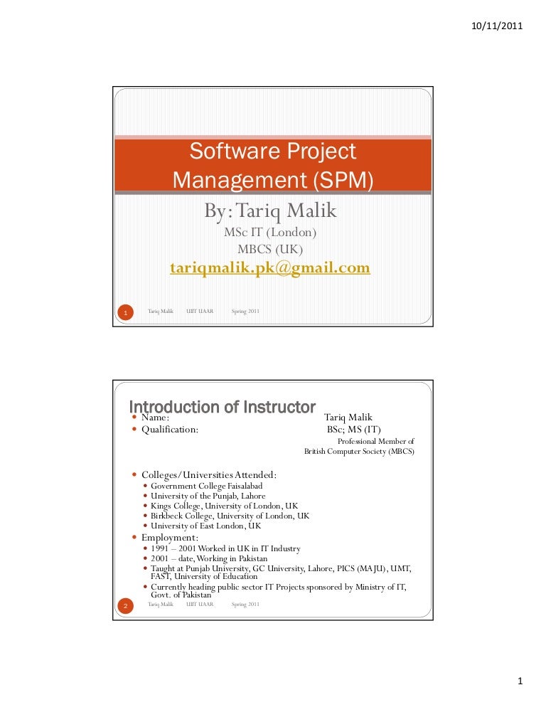 Software Project Management (SPM)